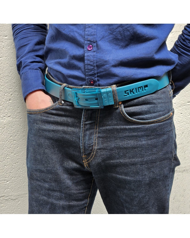 Ceinture bleu canard SKIMP - Unisexe, recyclable, idéale pour voyager ...